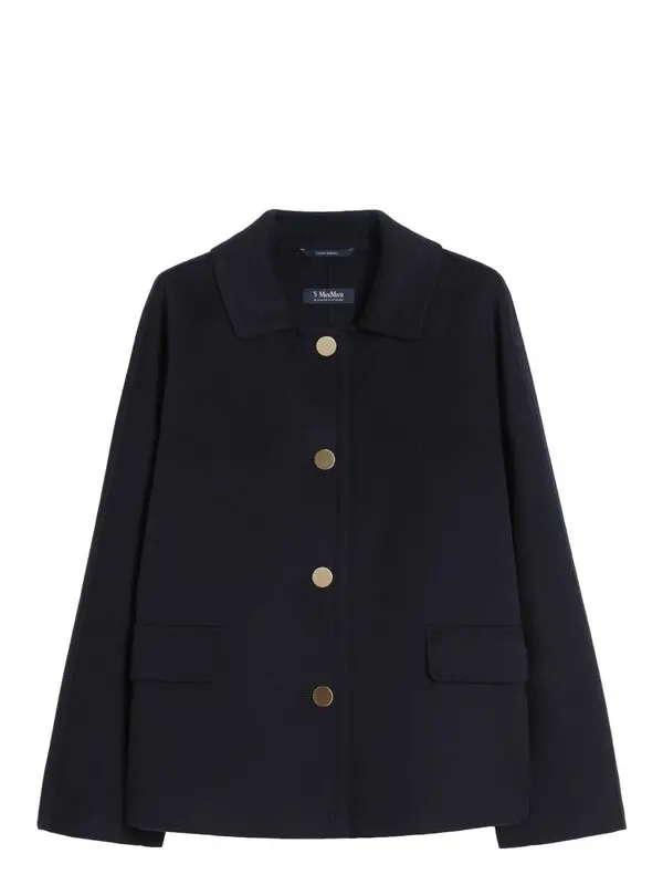 Max Mara Wool And Cashmere Broadcloth Jacket - Midnightblue