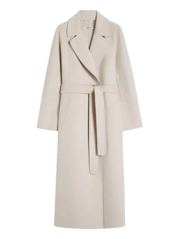 Max Mara Long Wool Robe Coat - Sand