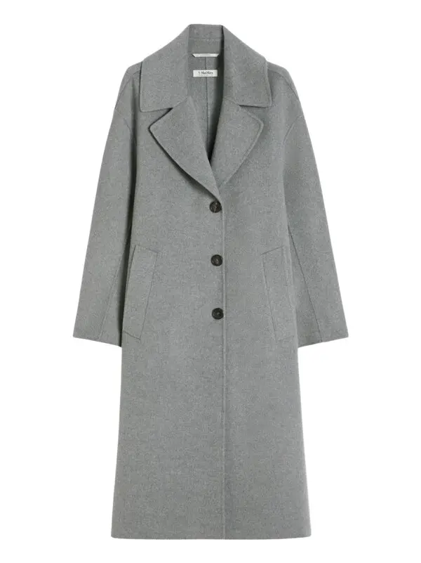 Max Mara Single-breasted Wool Broadcloth Coat - Medium Grey