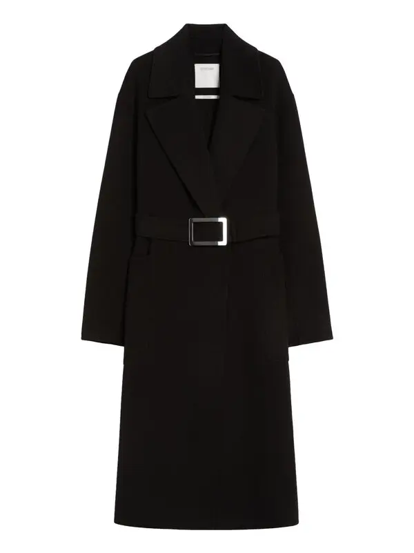 Max Mara Pure Wool Wrap Coat - Black