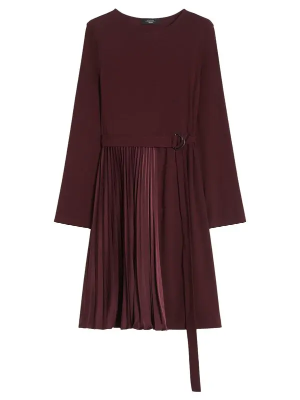 Max Mara Milano-knit Jersey Dress - Bordeaux
