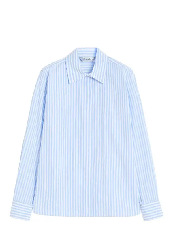 Max Mara Striped Poplin Shirt - Light Blue