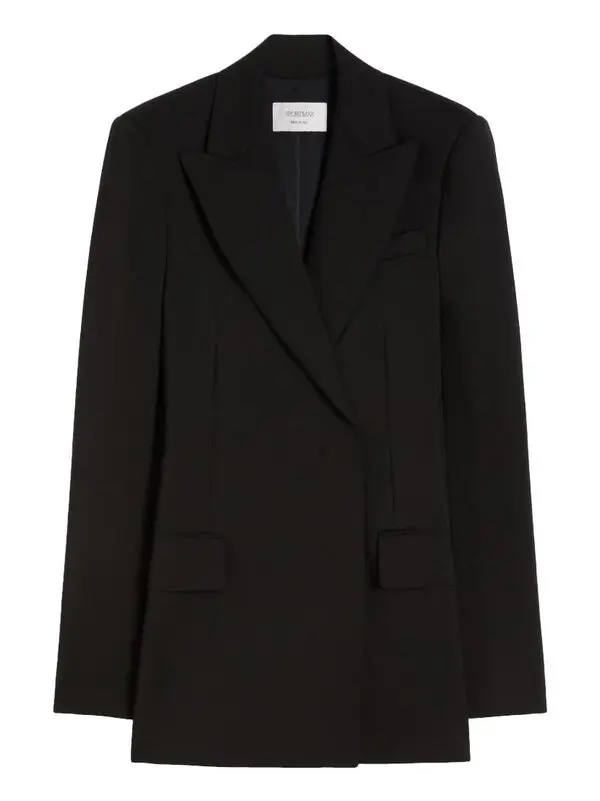 Max Mara Natural Stretch Pure Wool Tailored Blazer - Black
