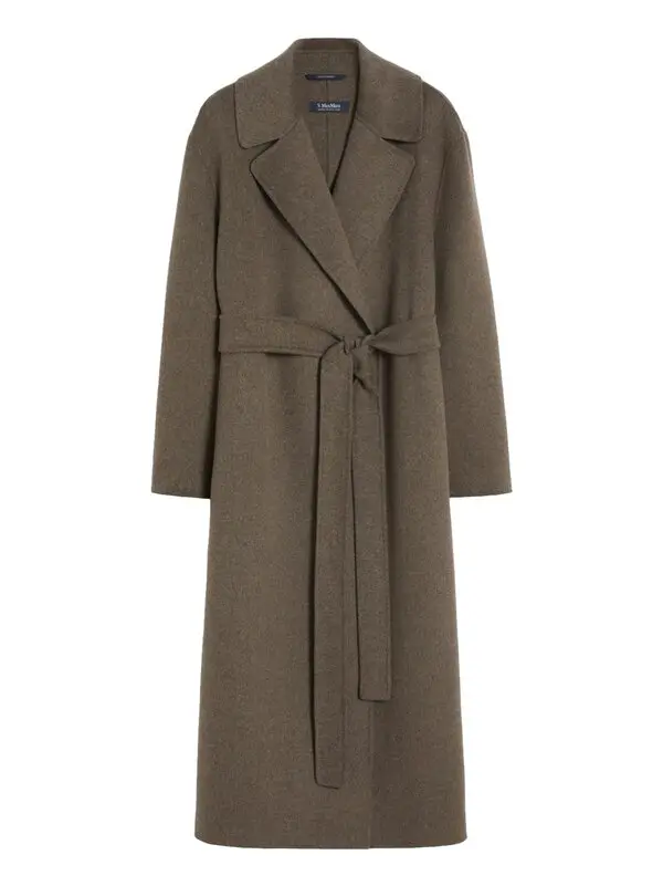 Max Mara Long Wool Robe Coat - Dark Red