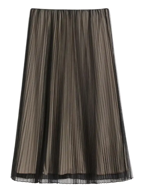 Max Mara Plissé-pleated Tulle Skirt - Black
