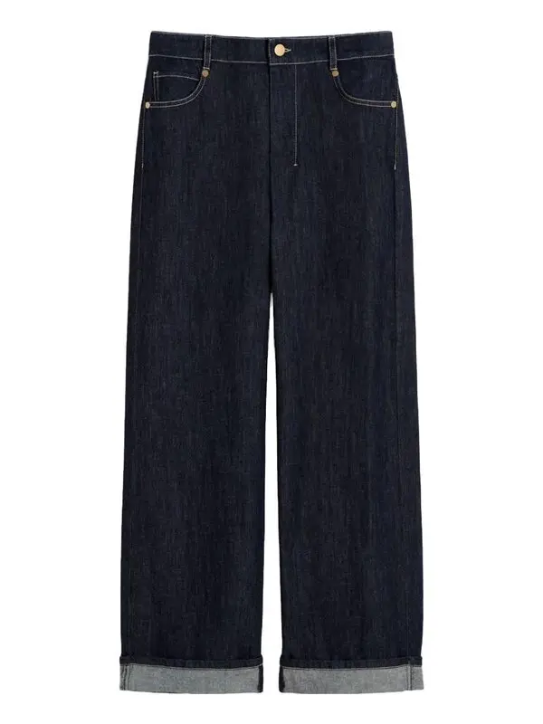 Max Mara Denim Turn-up Jeans - Ultramarine