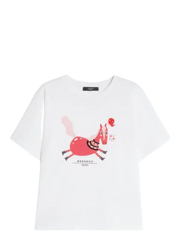 Max Mara Print And Embroidery-adorned Cotton T-shirt - White