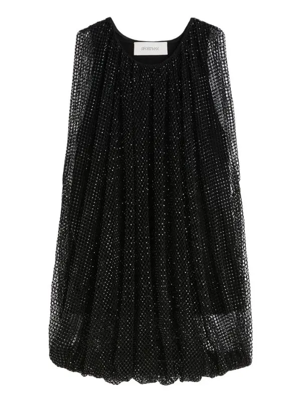 Max Mara Mesh Top With Crystals - Black