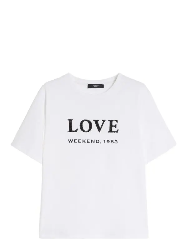 Max Mara Print And Embroidery-adorned Jersey T-shirt - White
