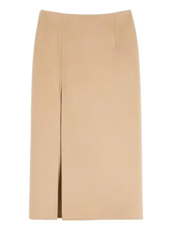 Max Mara Long Double-faced Wool Skirt - Caramel