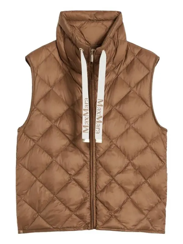 Max Mara Padded Nylon Canvas Gilet - Caramel