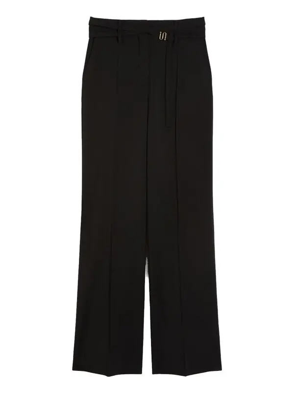 Max Mara Flared Wool Trousers - Black