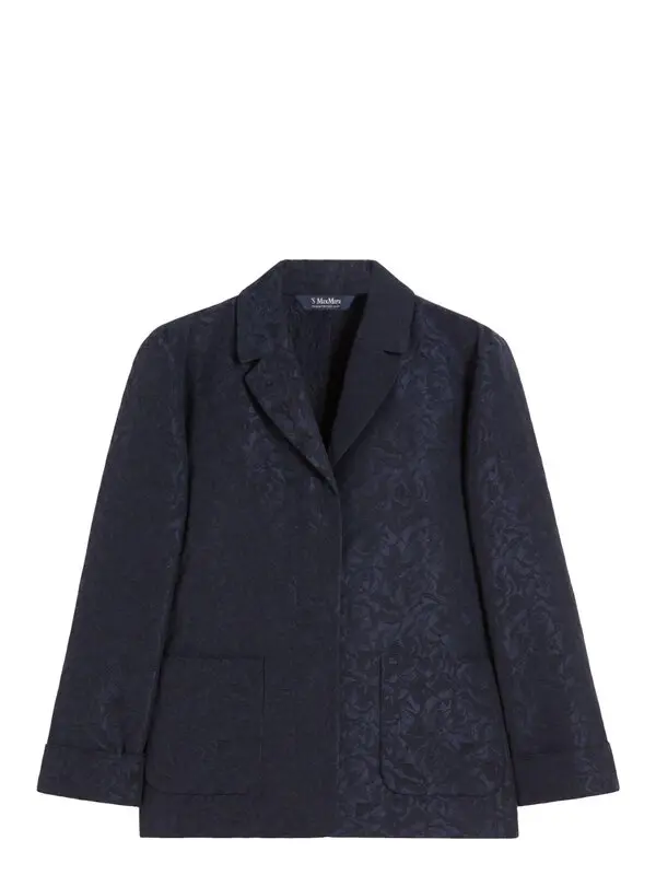 Max Mara Floral Jacquard Single-breasted Jacket - Midnightblue