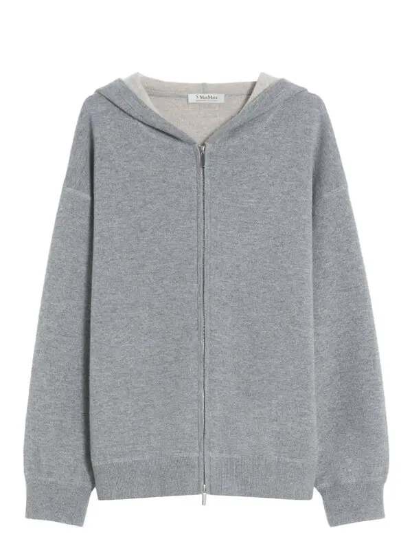 Max Mara Wool And Cashmere Hooded Cardigan - Medium Grey