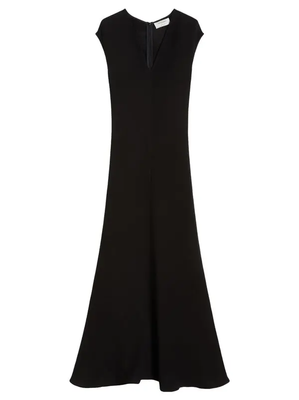Max Mara Long Dress With V-neck - Black