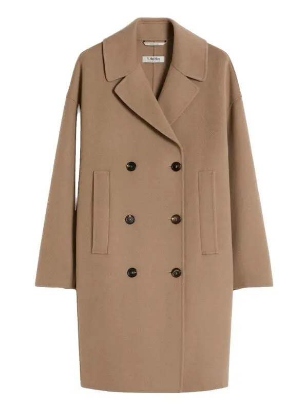 Max Mara Wool Broadcloth Midi Coat - Beige