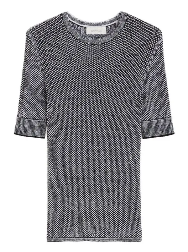 Max Mara Viscose Knit Mesh Jumper - White Black