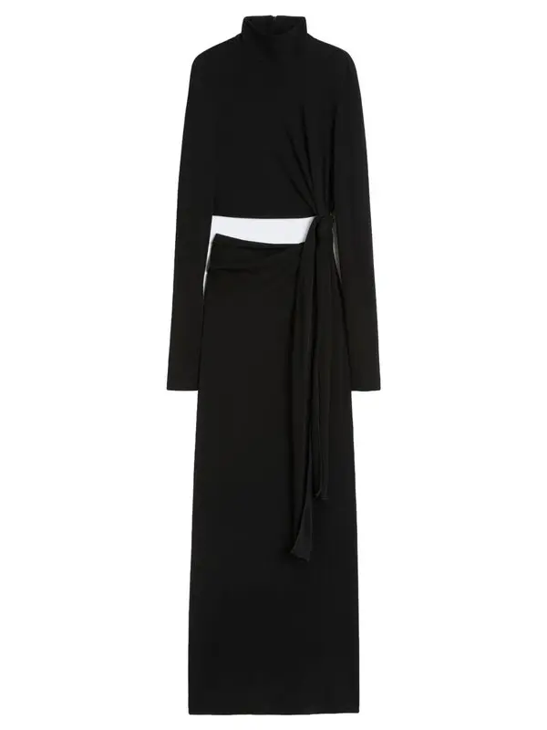 Max Mara Jersey Dress With Knot Detail - Black