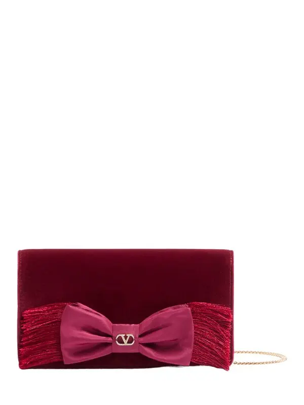 Valentino Garavani Mini Vlogo Signature Bow Shoulder Bag - Red