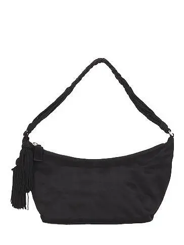 Prada Satin Tassel Pochette Shoulder Bag - Black