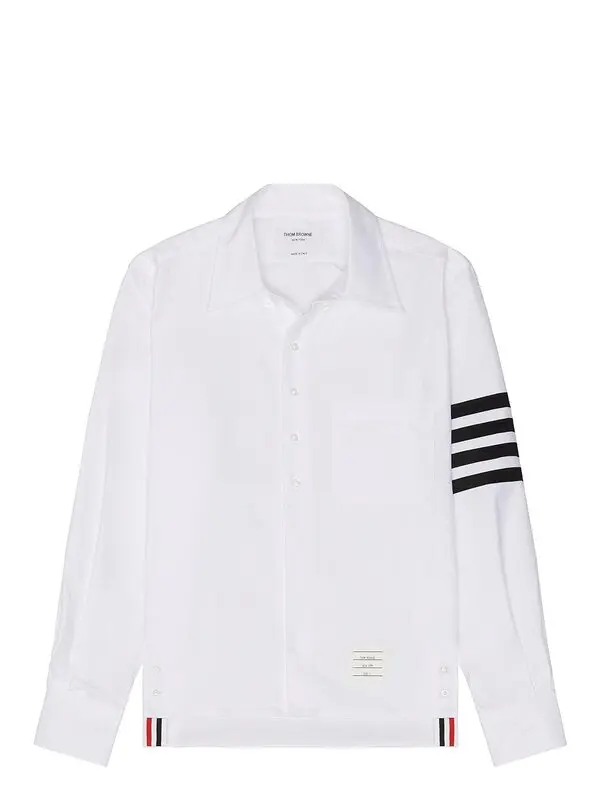Thom Browne Straight Fit Bar Oxford Shirt - White