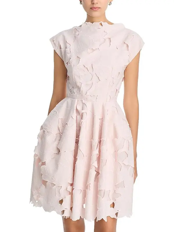 Erdem Lasercut Mini Dress - Cameo Pink