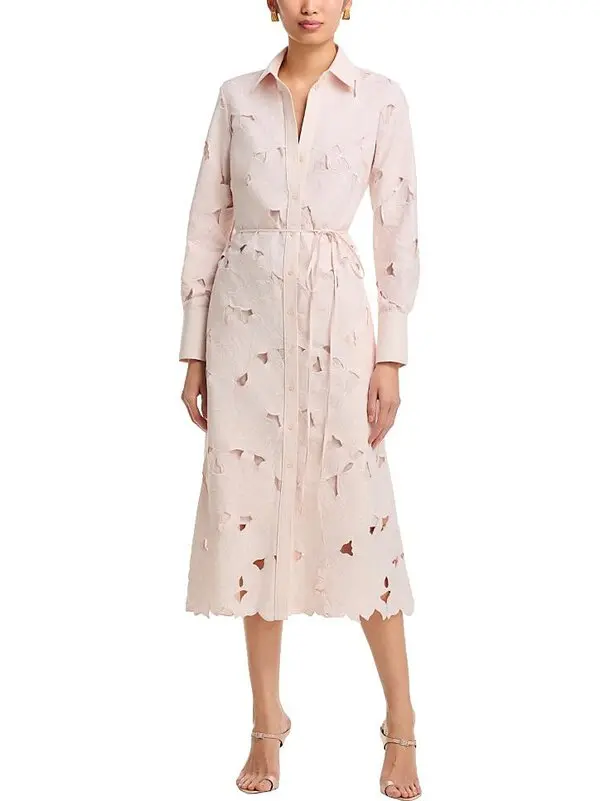 Erdem Long Sleeve Shirt Dress - Cameo Pink