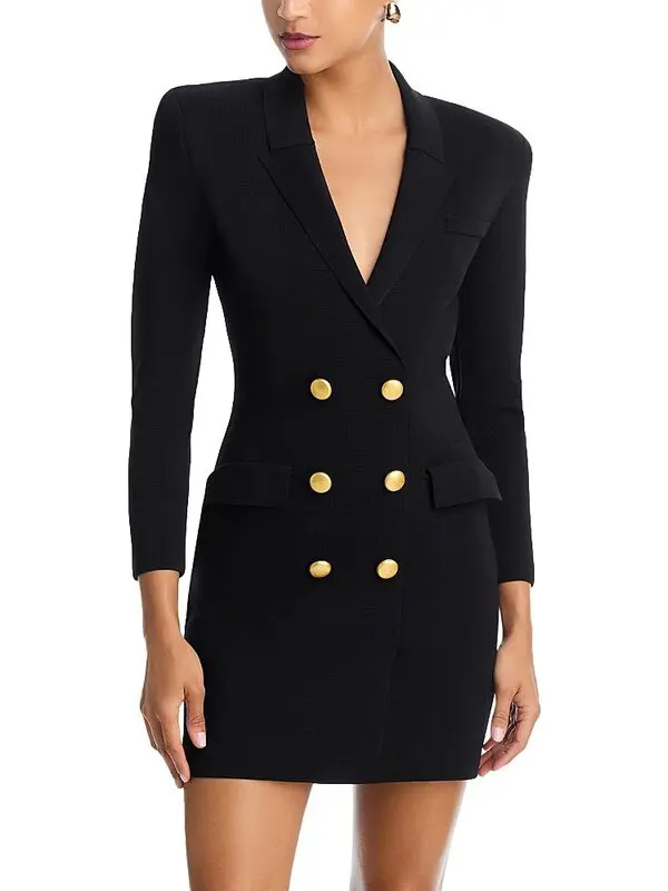 L'Agence Meyumi Knit Blazer Mini Dress - Black
