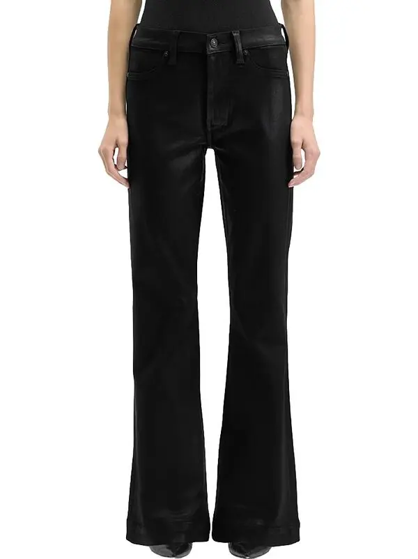 7 For All Mankind Dojo Tailorless Mid-rise Flare Jeans - Coated Black