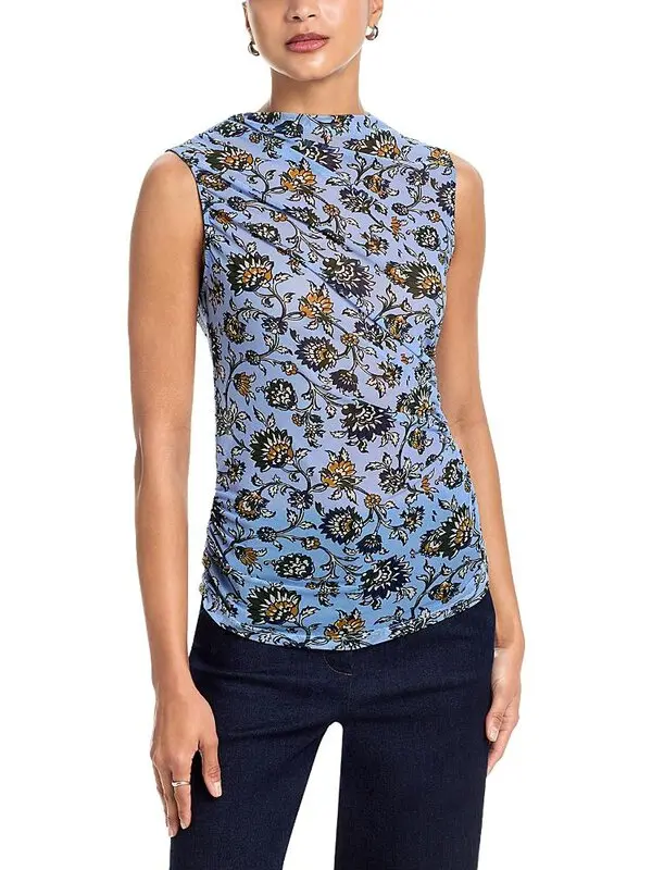 Veronica Beard Sylviani Top - Ice Blue Multi