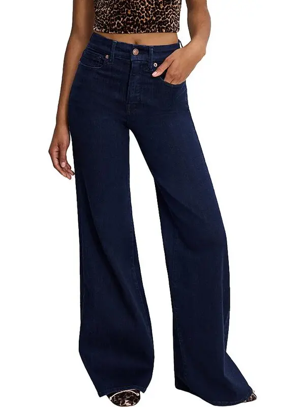 Good American Good Waist Palazzo Jeans - Indigo