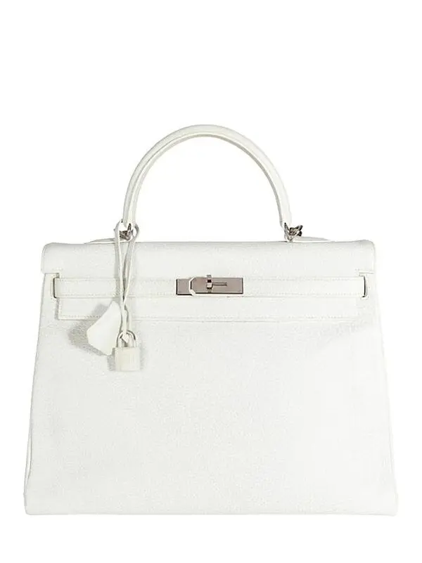 HERMES Kelly Leather Handbag - White