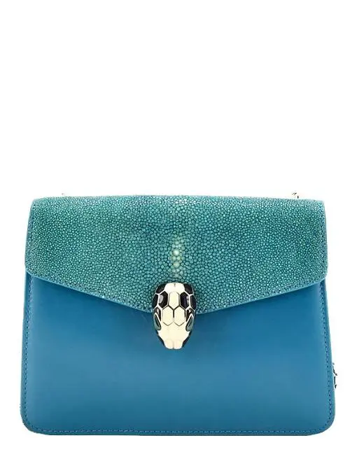 BVLGARI Serpenti Forever Square Shoulder Bag - Blue