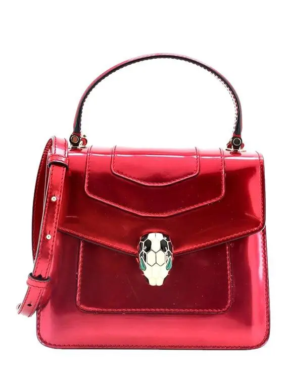 BVLGARI Small Serpenti Forever Top Handle Bag - Red