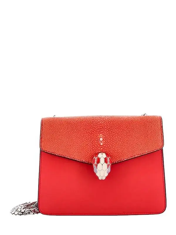 BVLGARI Small Serpenti Forever Square Shoulder Bag - Red