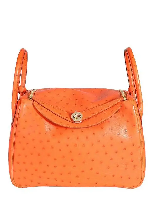 HERMES Hermès Lindy Exotic Handbag - Orange