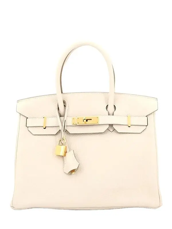 HERMES Birkin 30 Handbag With Gold Hardware - Craie