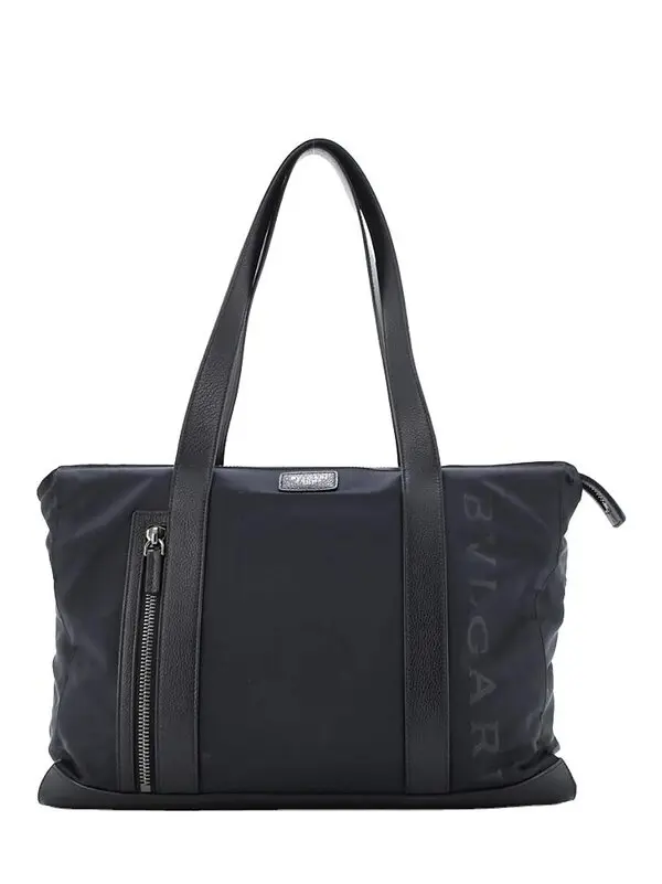 BVLGARI Fragment Zip Tote Nylon With Leather - Black