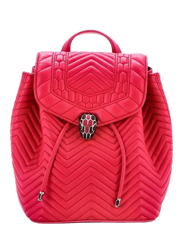 BVLGARI Medium Serpenti Forever Quilted Leather Backpack - Pink