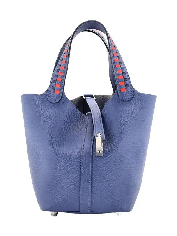 Hermès Pm Picotin Lock Bag Tressage Epsom - Blue