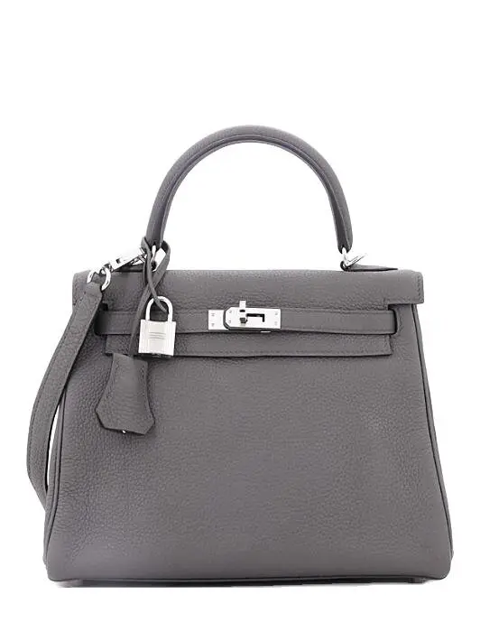 HERMES Kelly 25 Handbag - Etain