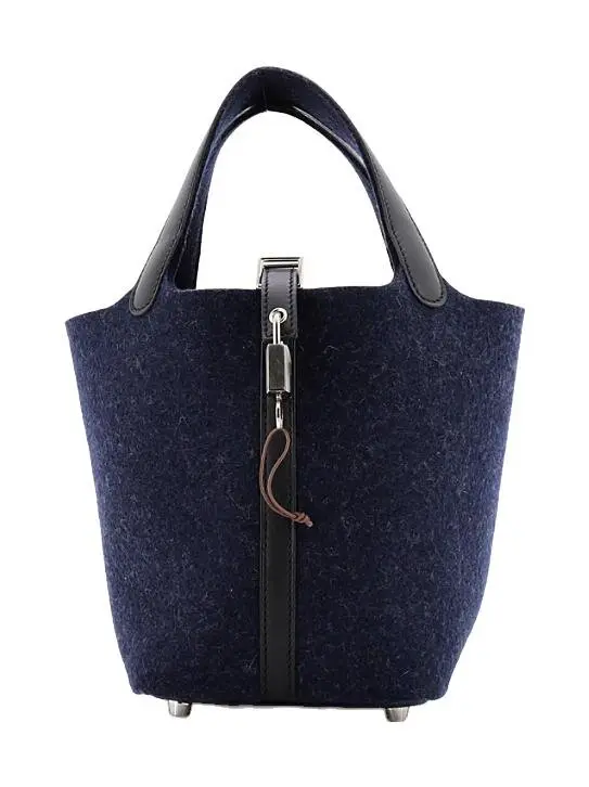 HERMES Picotin Lock Pm Bucket Bag - Blue/ Black/ Blue