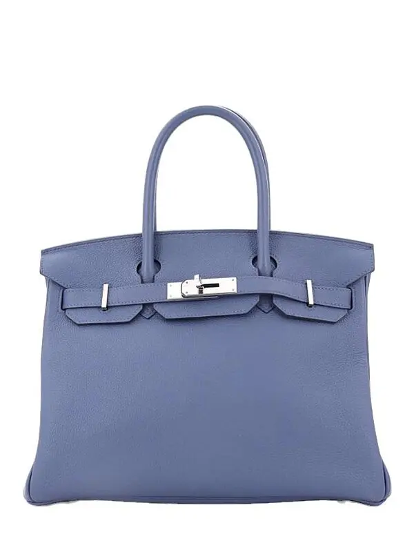 HERMES Birkin 30 Handbag - Bleu Brighton