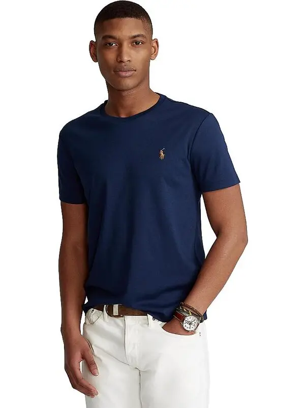 Polo Ralph Lauren Cotton Embroidered Logo Tee - Refined Navy