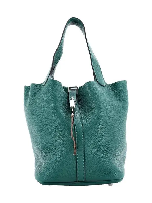 Hermès Mm Picotin Lock Bag Clemence - Green