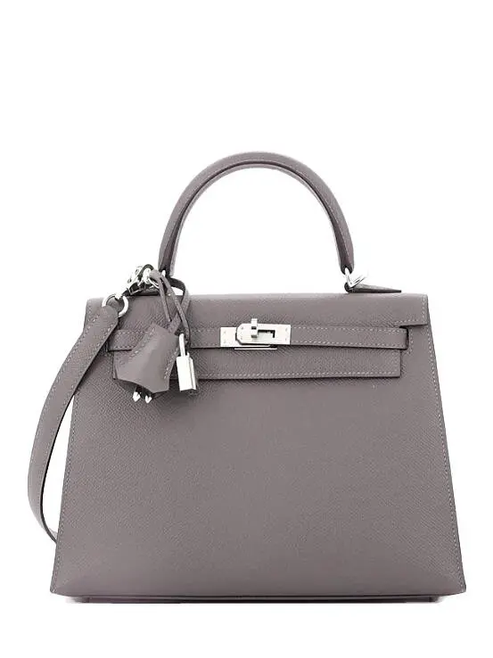 HERMES Kelly 25 Handbag - Gris Meyer