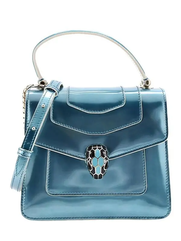 BVLGARI Small Serpenti Top Handle Bag - Metallic Blue