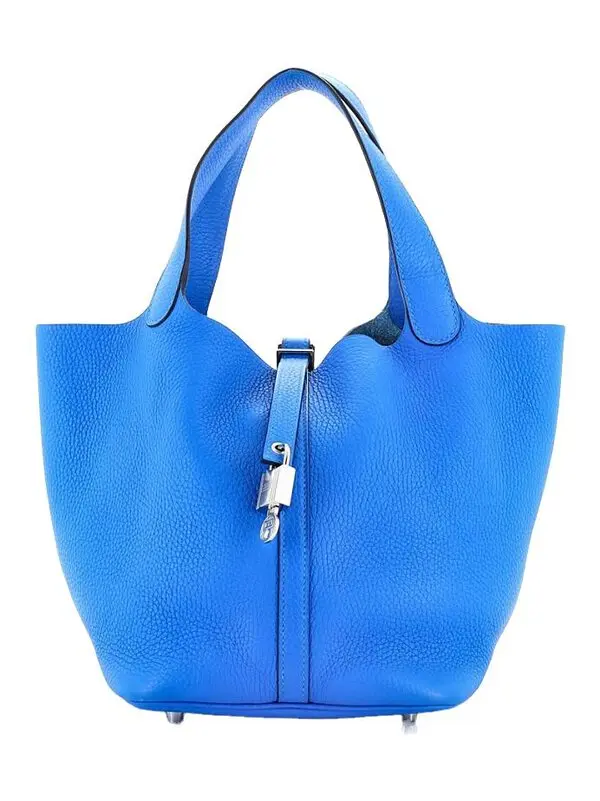 HERMES Mm Picotin Lock Bag Clemence - Blue