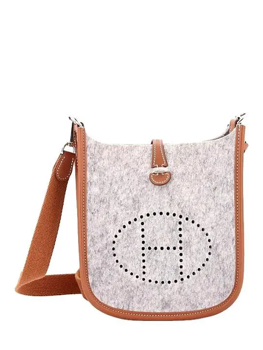 HERMES Tpm Evelyne Bag Gen Iii Felt - Gray/ Brown/ Grey