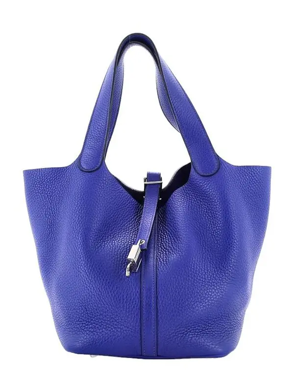 HERMES Mm Picotin Lock Bag Clemence - Blue